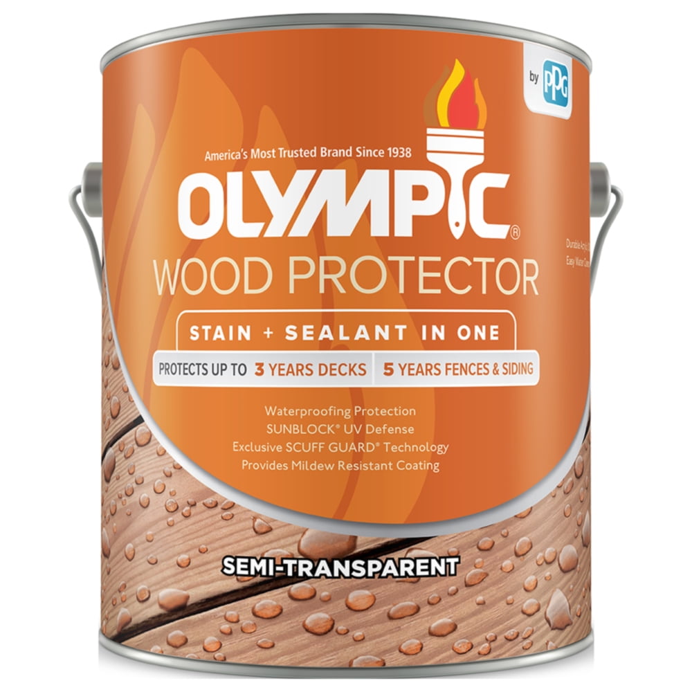 Buy Olympic Wood Protector Semi-Transparent Wood Stain, Black Oak, 1 ... Buy Olympic Wood Protector Semi-Transparent Wood Stain, Black Oak, 1 ...