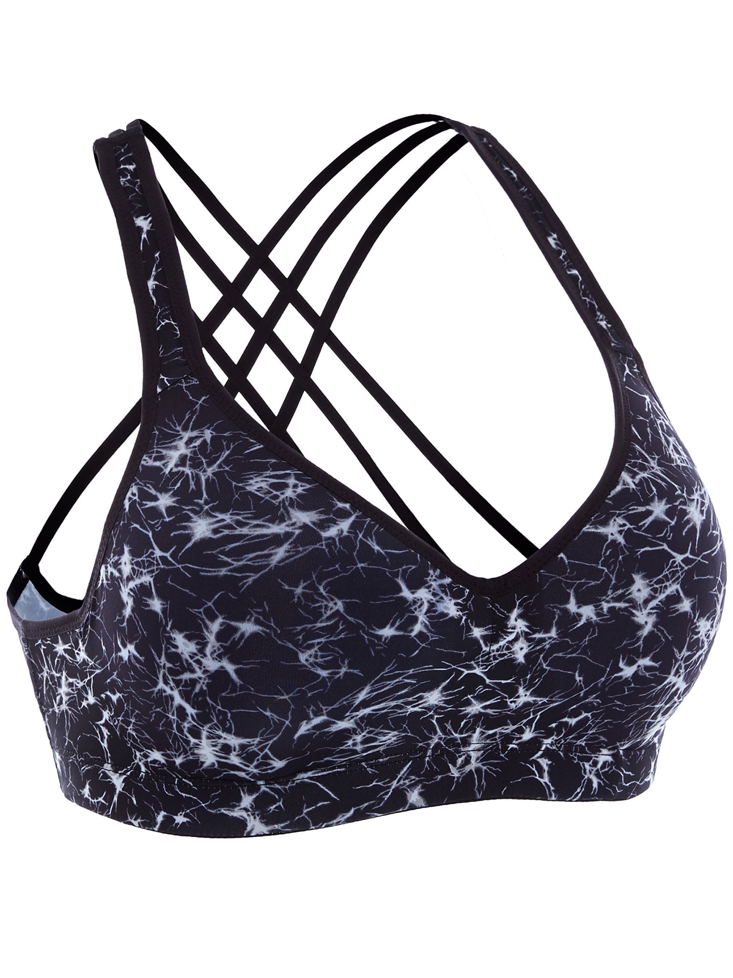 Attraco Women Sports Bra Strappy Back Cross Bra Padded Athletic Gym ...