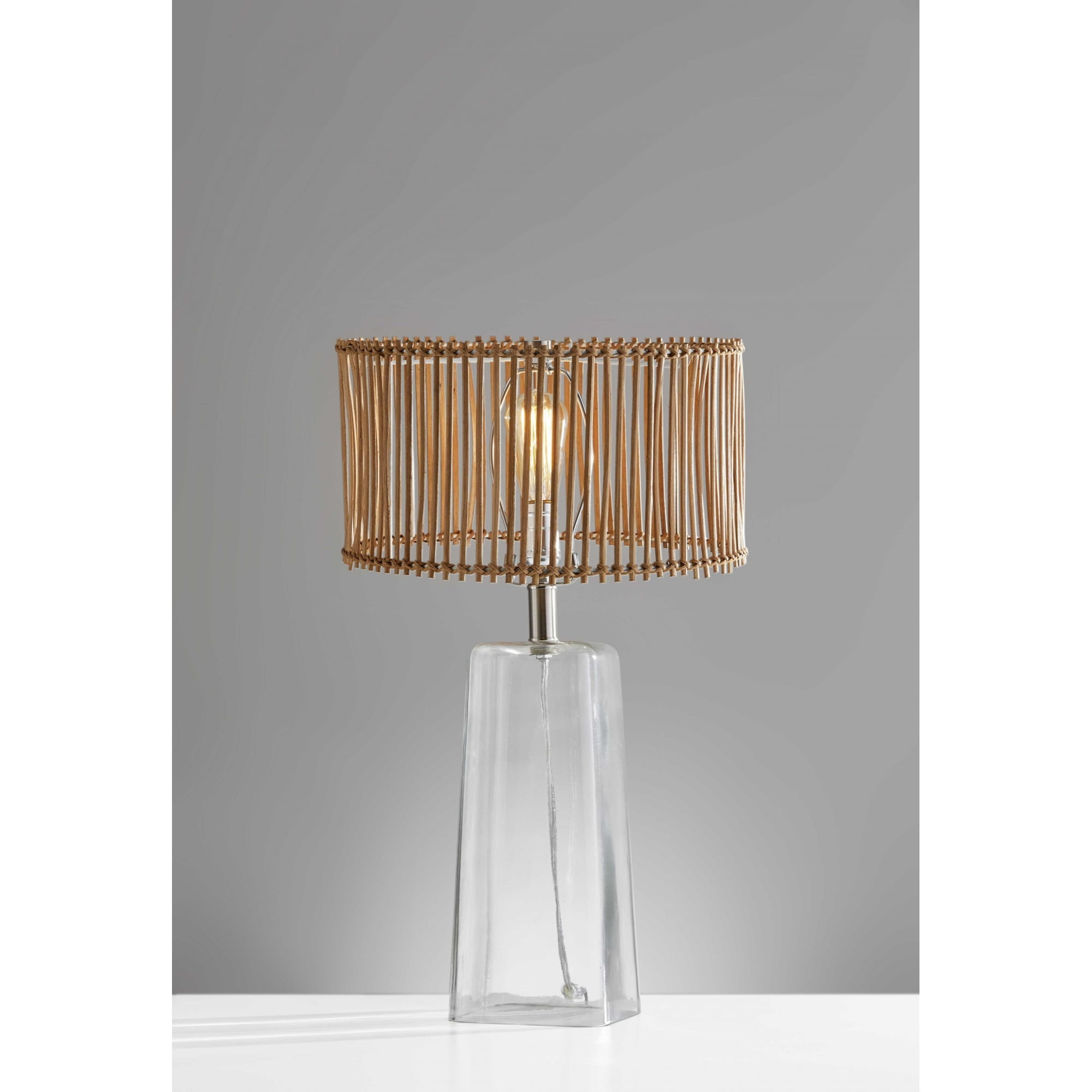 Rectangular Glass Table Lamp