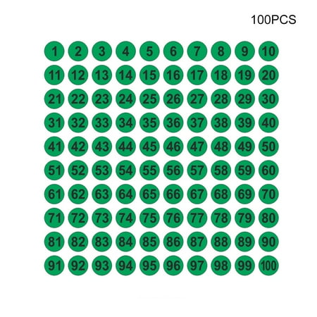 Pack of 100 Consecutive Number Stickers Long-term Use Classification ...