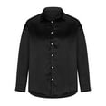 Hfozny Mens Shiny Satin Dress Shirts Long Sleeve Button Down Silk