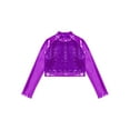 vastwit Kids Girls Metallic Ballet Jazz Dance Top Mock Neck Long Sleeve ...