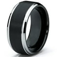 Metal Masters, Mens Tungsten Ring, Two-Tone, Black Brushed Finish, Wedding Band, 9MM - Walmart.com