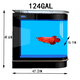 Black Luxury Large Fish Tank 125Gal LED Aquarium Kit Upright Fish Tank ...