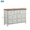 HIUU Beige Vintage Dresser with 7 Drawers for Bedroom - Storage Closet ...