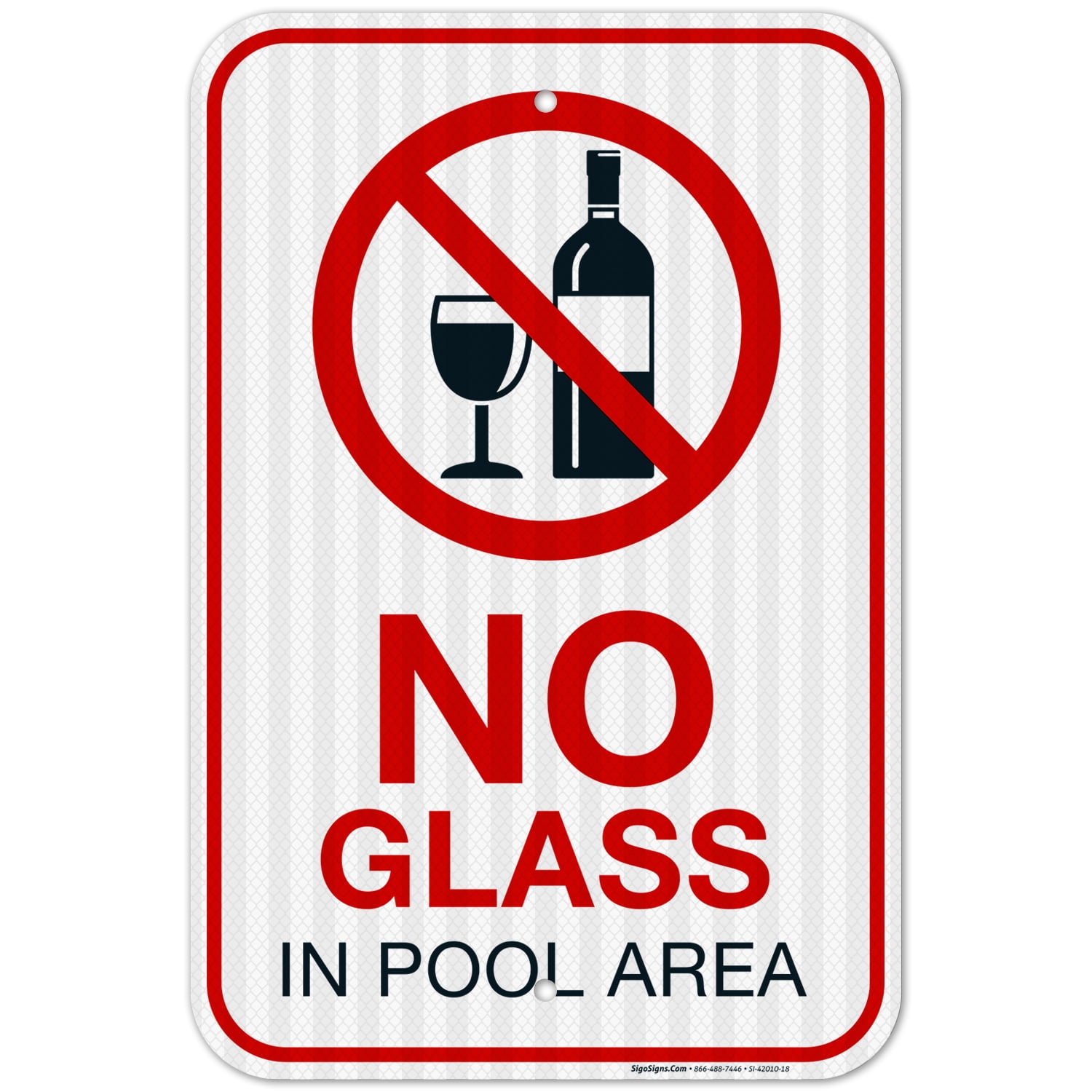 No Glass in Pool Area Pool Sign, - Walmart.com