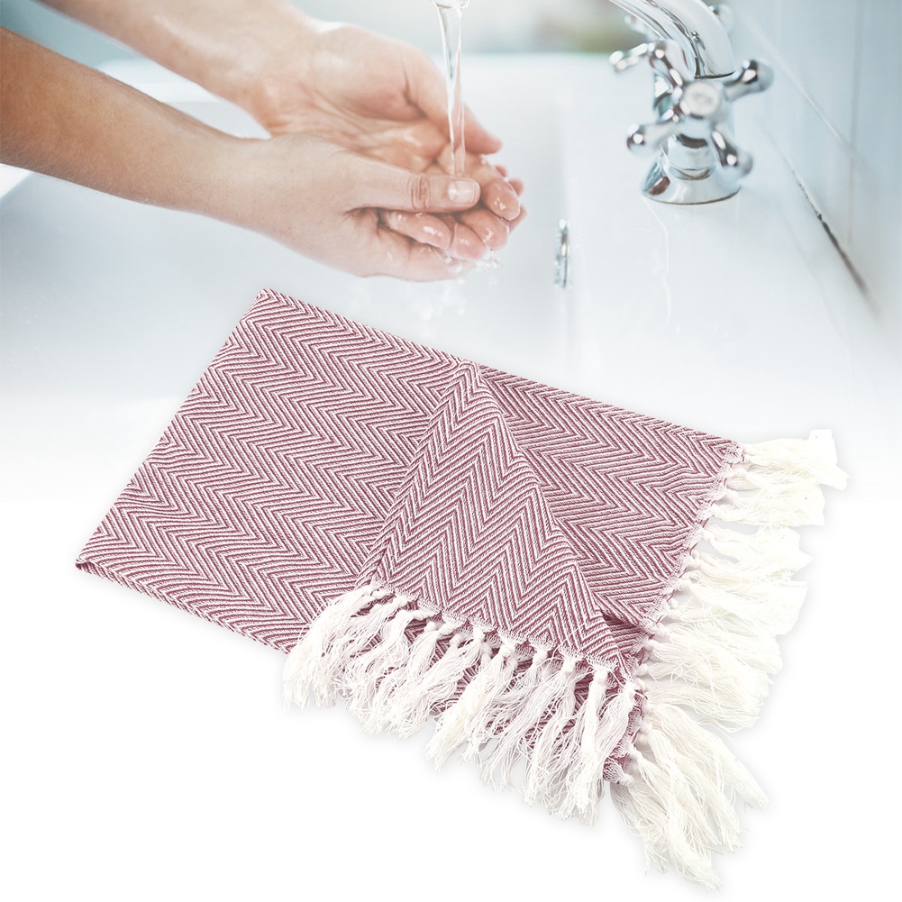 TOPINCN Tassels Cotton Hand Towel Washcloth Towel Napkin Dish Towels ...
