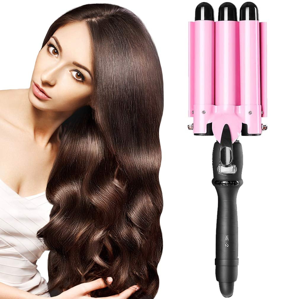 Triple Barrel Curling Iron Barrel Pink Crimper Wave Iron Beach Waver