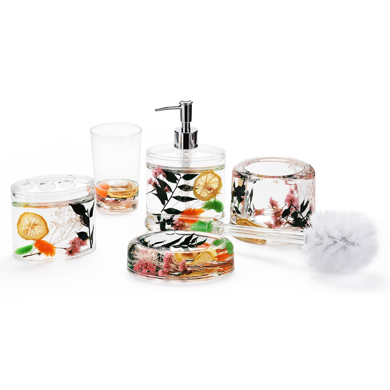 Locco Decor 5 Piece Acrylic Liquid 3D Floating Motion Bathroom Vanity ...