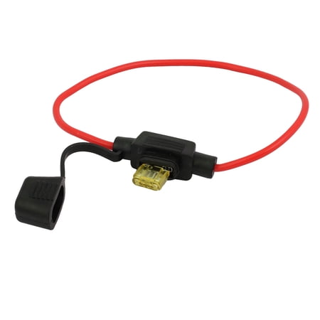 24cm Wire In-line 20A Car Fuse Holder Splash Proof Container Wire Lead ...