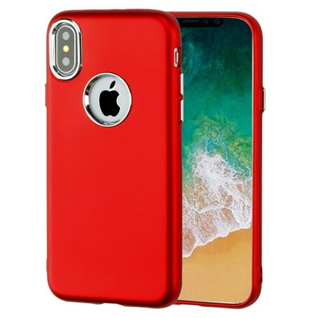Apple iPhone X Case, by Insten Electroplating Accents TPU Gel Case ...