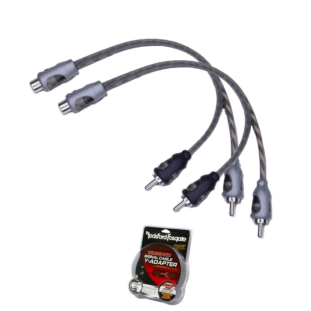 Pair Of Rockford Fosgate Rfiy 1 1 Female To 2 Male Y Adapter Signal Rca
