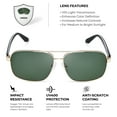 Xagger Polarized Square Aviator Sunglasses For Men Classic Driving