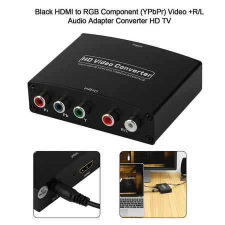 HDMI to RGB Component (YPbPr) Video +R/L Audio Adapter TV HD Video ...