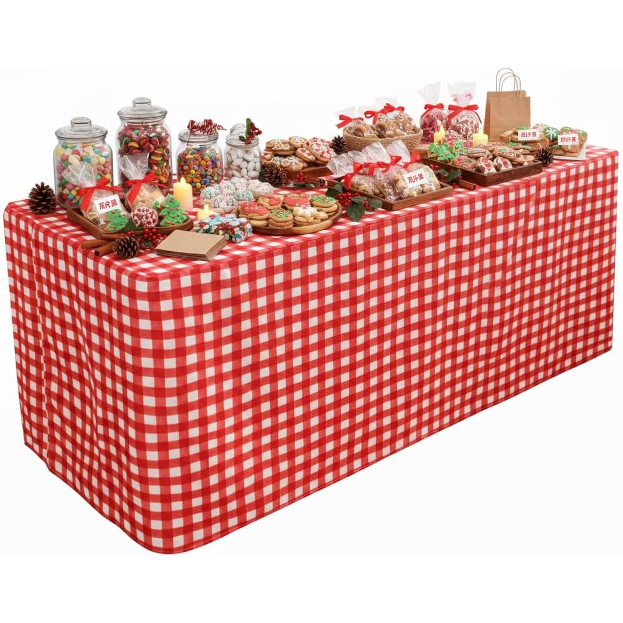 Click here for Wangbasdasd Checkered Fitted Table Covers For 8 Fo... prices