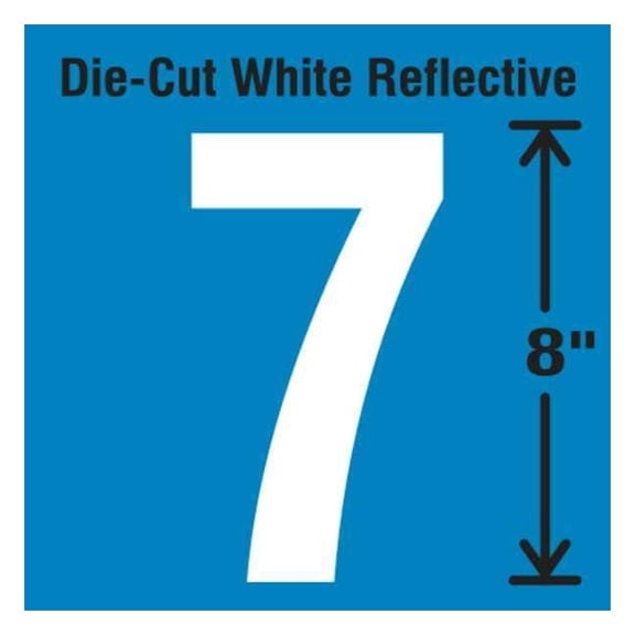 Stranco Number Label, Vinyl, 8 in H, 4-3/4 in W DWR-SINGLE-8-8 ...