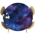 Abstract Blue Purple Starry Sky Round Fitted Tablecloth with Elastic ...
