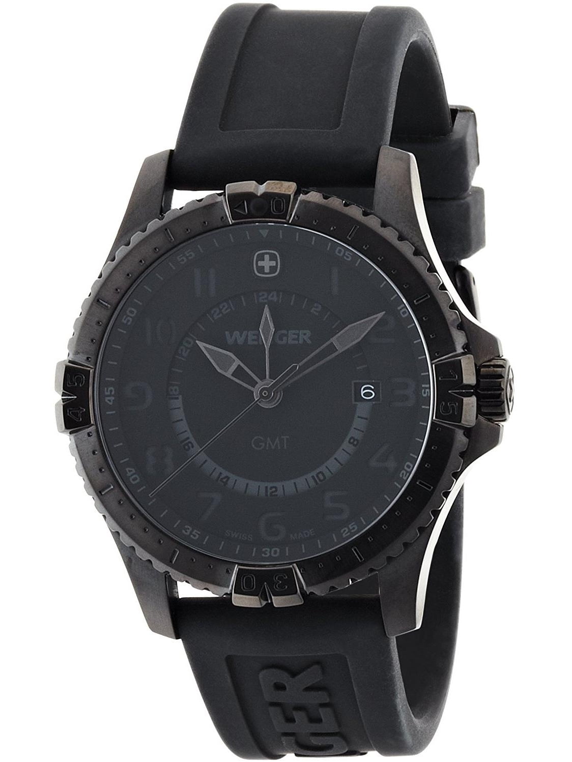 Wenger Men's Squadron GMT Rubber Watch 77074 - Walmart.com