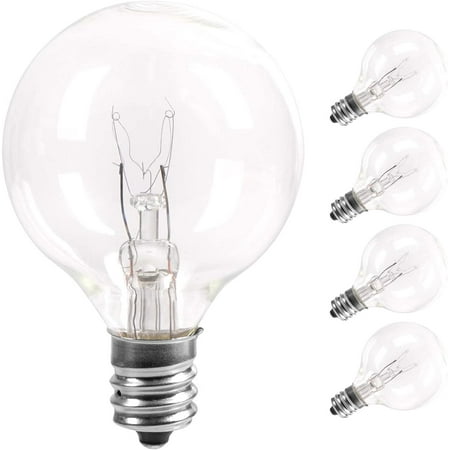G40 Replacement Light Bulbs 5W Clear Globe Bulb fits E12/C7 Candelabra ...