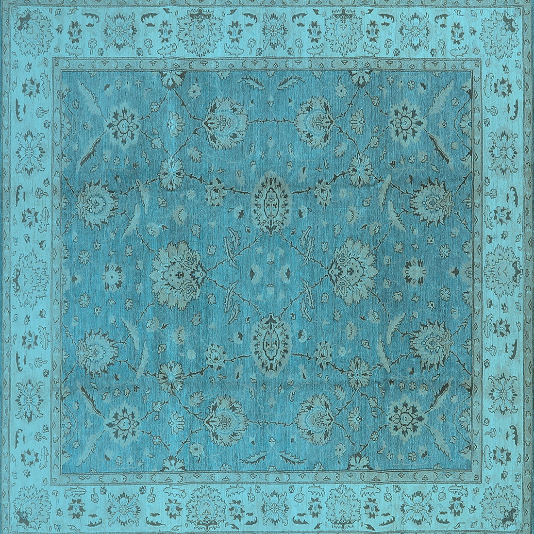 Ahgly Company Indoor Square Oriental Light Blue Traditional Area Rugs ...