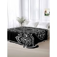 Black Boho Twim Size Flat Sheet, Wrinkleproof & Fadeproof Cooling Flat ...