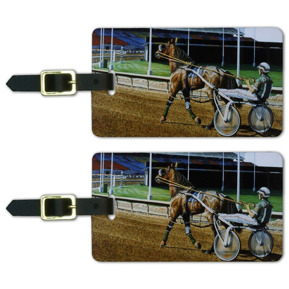 Harness Racing Track Horse Racer Luggage ID Tags Suitcase Carry-On ...