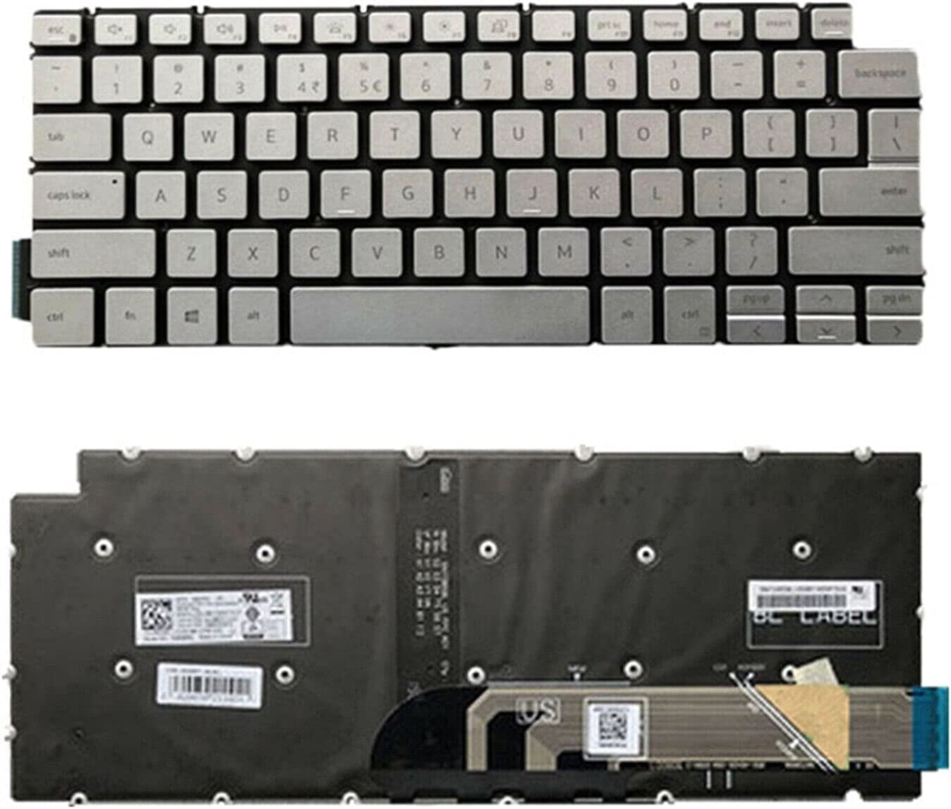 New US Silver English Backlit Laptop Keyboard (Without palmrest) for ...