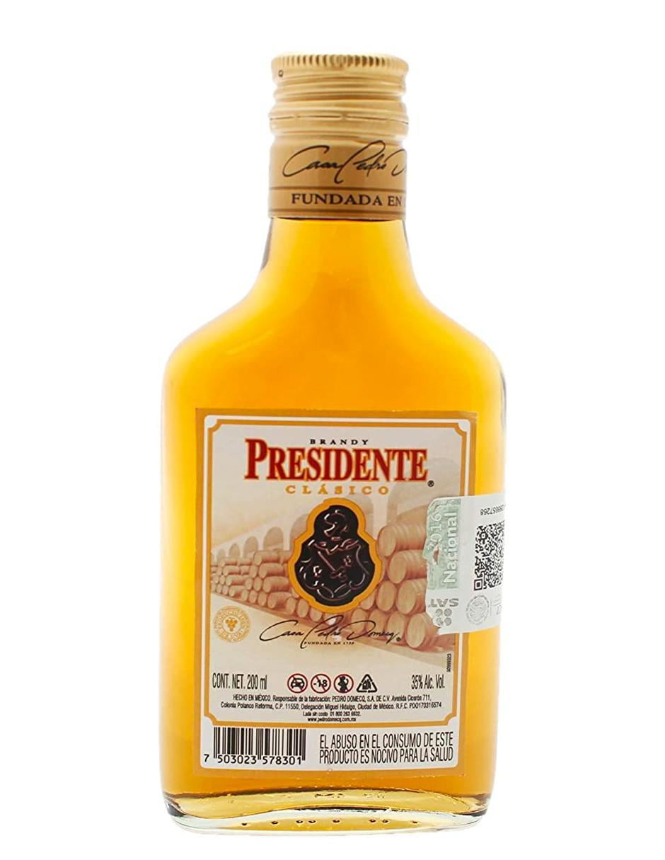 Paquete de 3 Brandy Presidente Clasico 200 ml Presidente Paquete de 3 ...