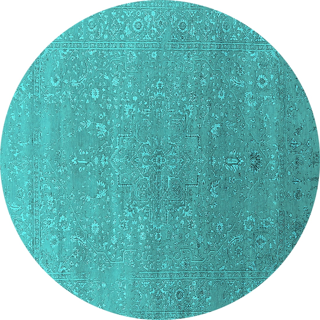 Ahgly Company Indoor Round Oriental Turquoise Blue Industrial Area Rugs ...