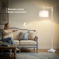68-inch country style living room bedroom floor lamp, washed white blue ...