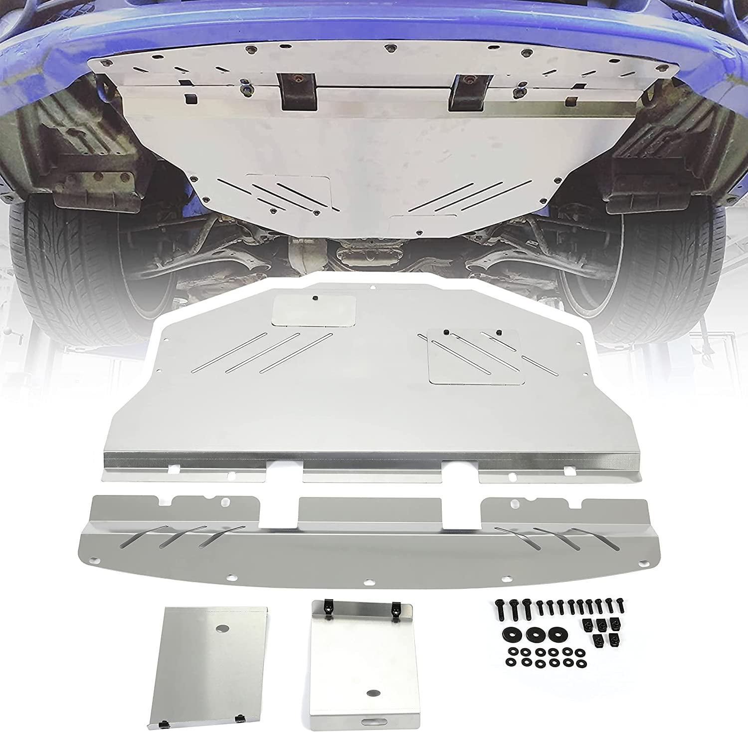 Kojem Aluminum Engine Splash Shield Under Tray Skid Plate Compatible ...