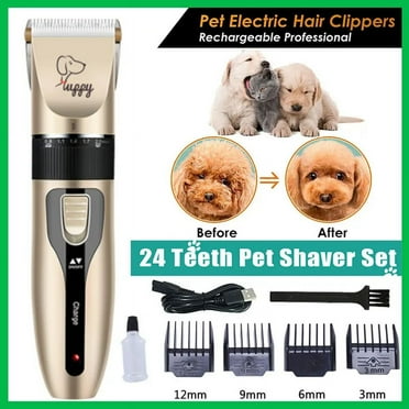 Wireless Electric Pet Puppy Trimmer, Grooming Kit with USB Rechargeable ...