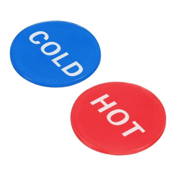 Uxcell Self Stick Hot/Cold Water Label Round Sticker Signs Markers ...