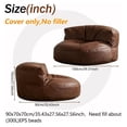 Leather Bean Bag Cover（No Filler Bean Bag Chairs for Adults Couch ...