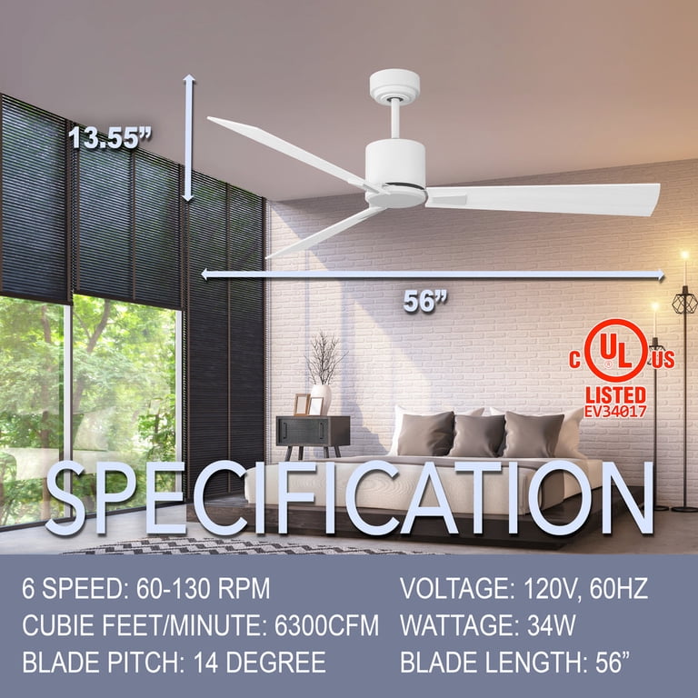 56 Inch Ceiling Fan Wattage | Shelly Lighting