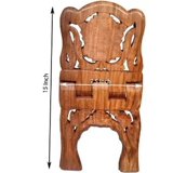 Natural Wood Book Stand Rehal (15 Inches) Table Top Magazine Holder ...
