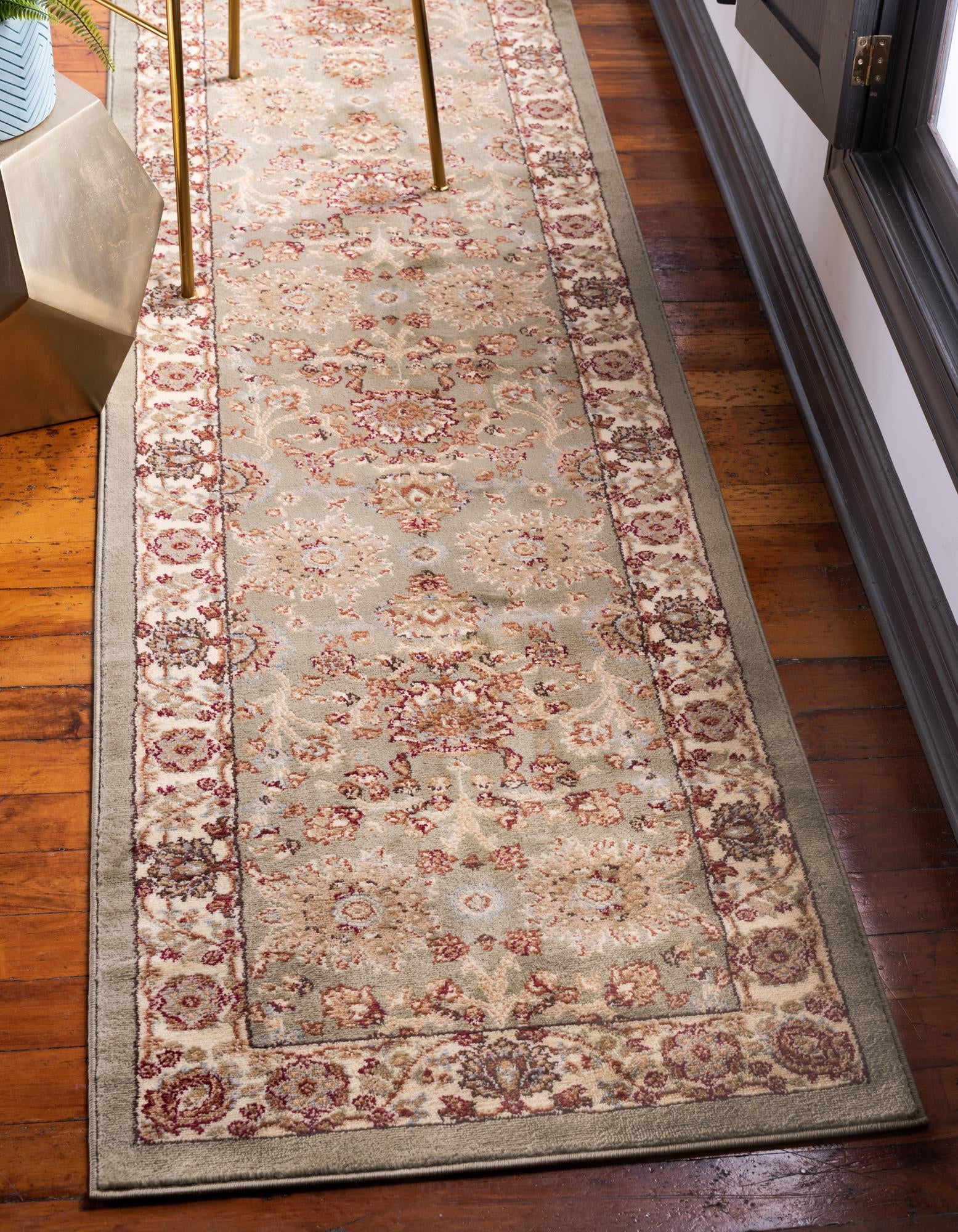 Rugs.com Aditi Collection Rug – 2' 7 x 10' Runner Light Green Low Rug ...