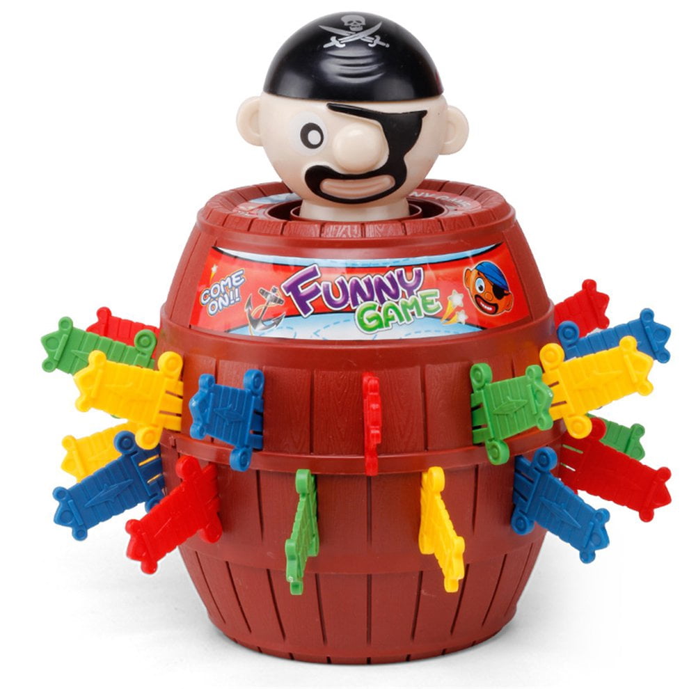 Brand New Funny Pirate Barrel Children'S Fun Toys Tricky Sword Board ...