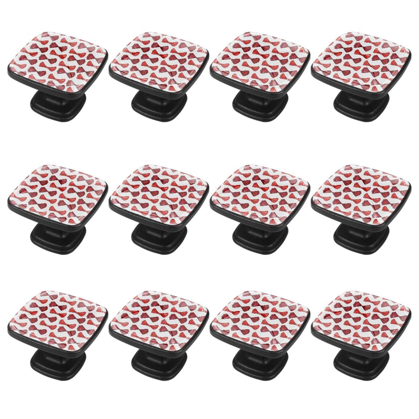 12 Pcs Cabinet Handle Drawer Pulls Red Color Bows Tie Knobs with Screws ...