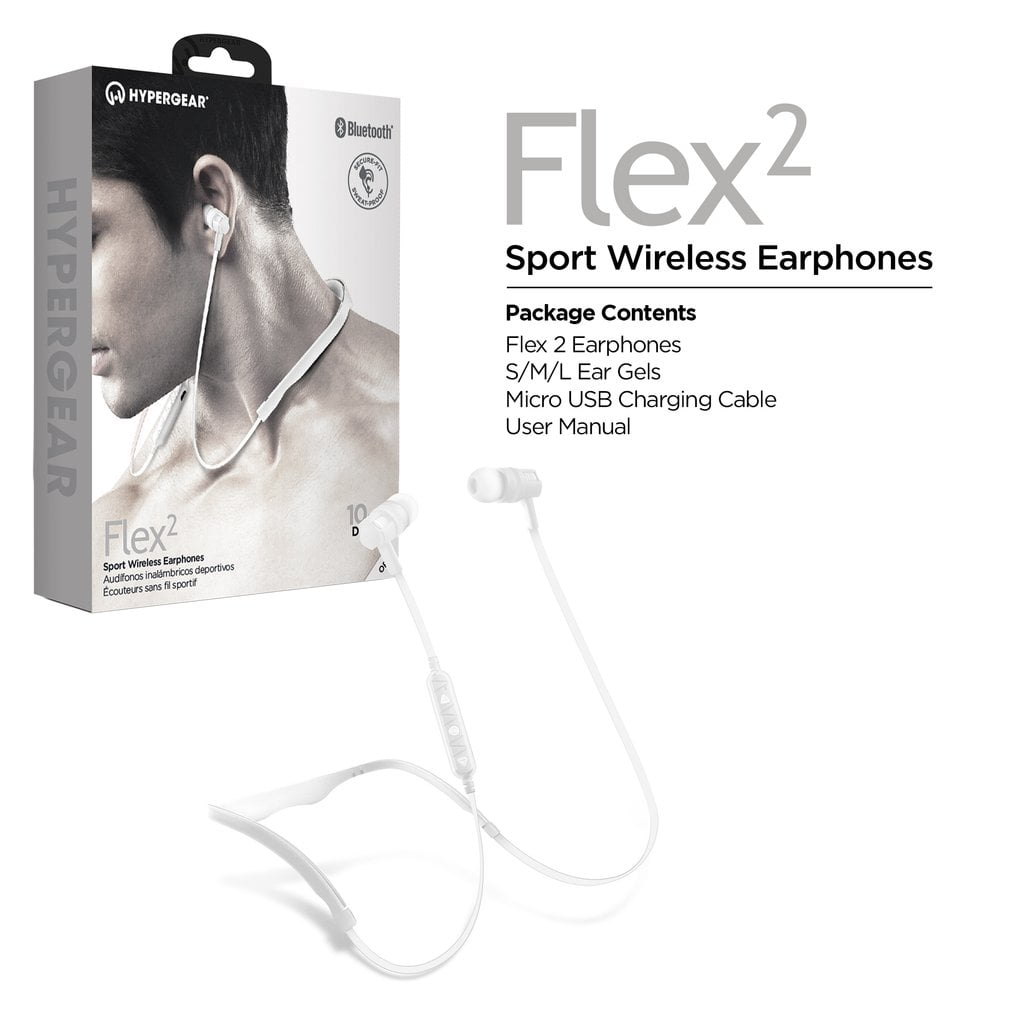 HyperGear Flex 2 Sport Wireless Earphones White - Walmart.com