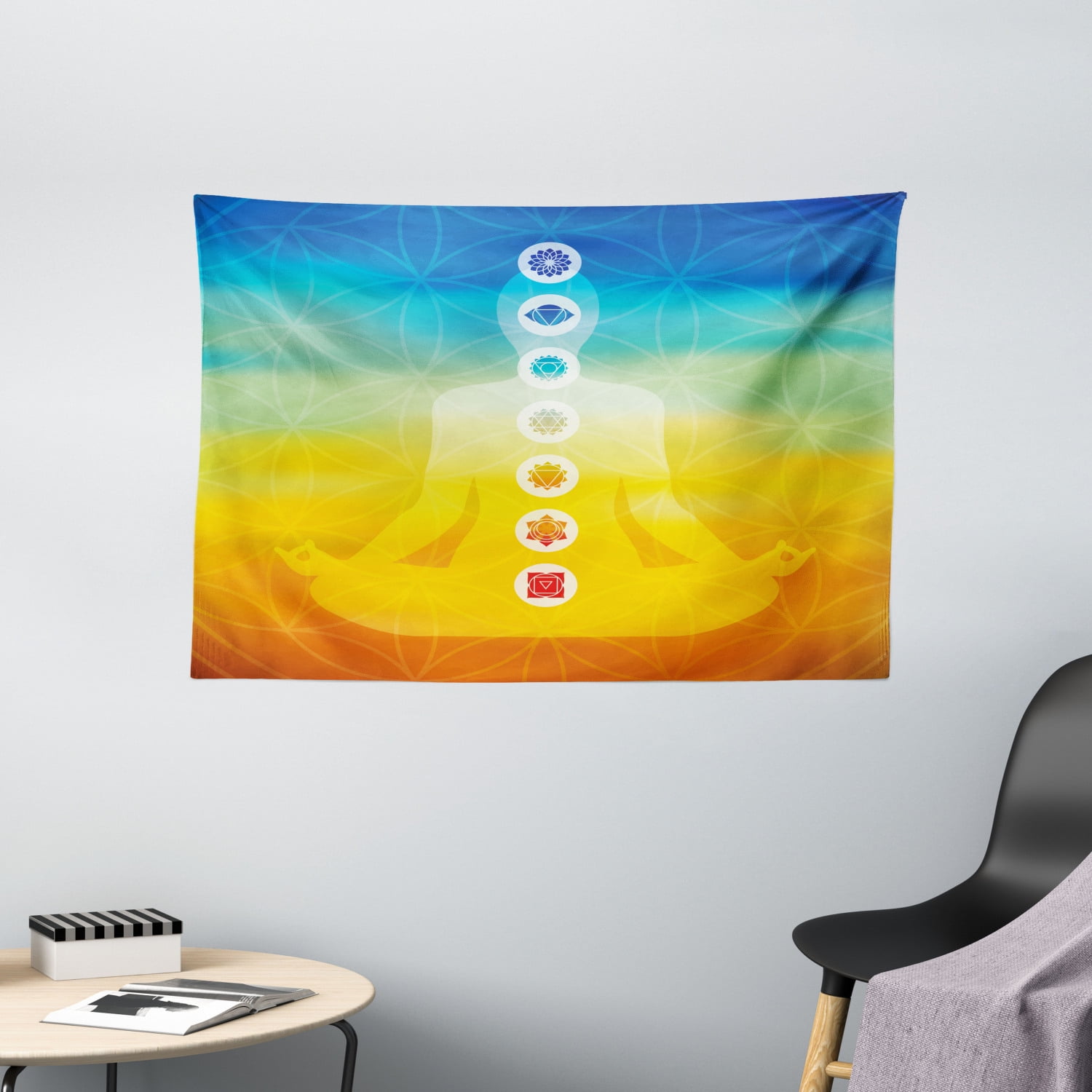 Colorful Tapestry, Gradient Colored Digital Female Human Body with ...