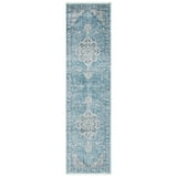 SAFAVIEH Victoria Jackalyn Floral Bordered Area Rug, Blue/Grey, 4' x 6 ...