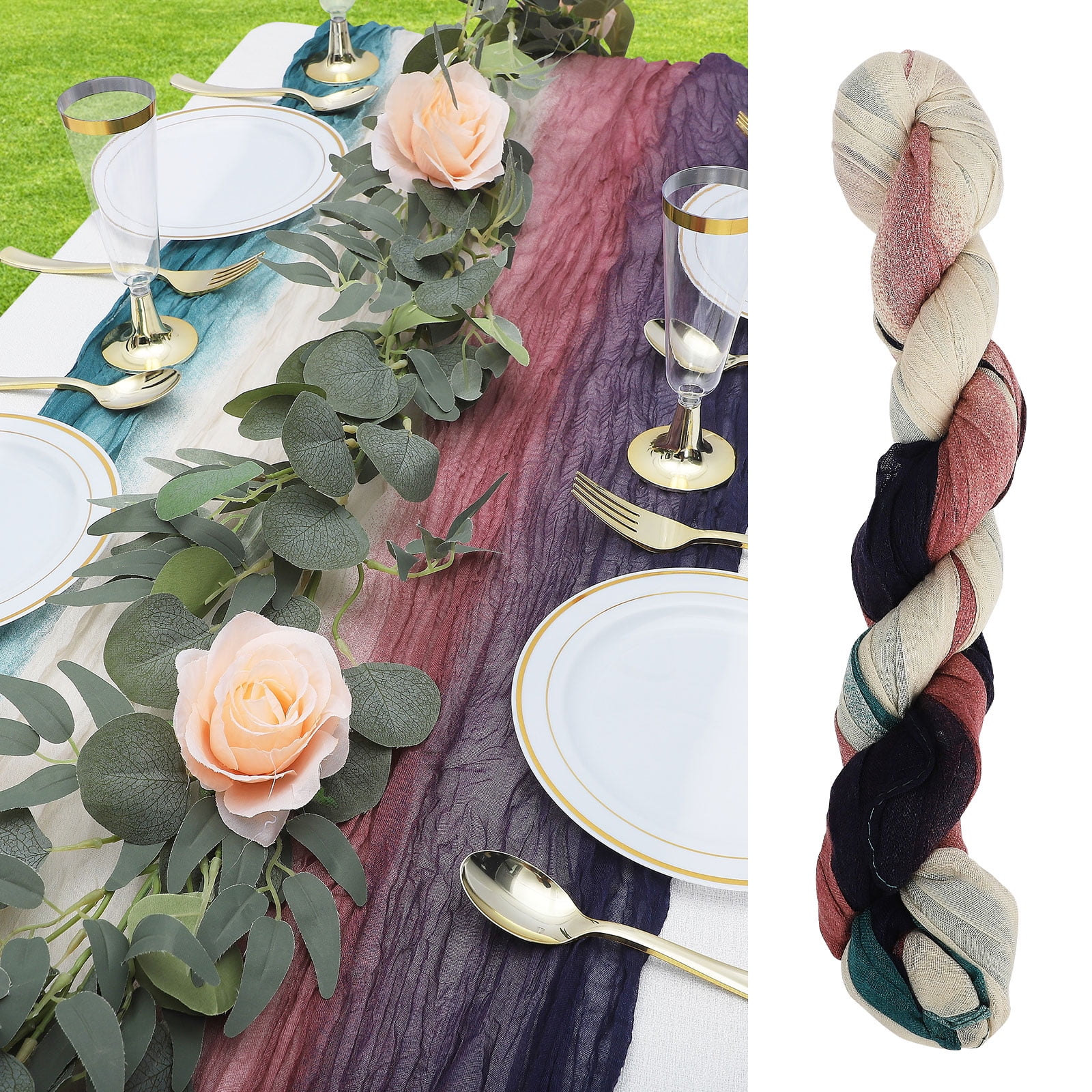 Chiffon Ribbon Table Runner Gauze Cheese Cloth Silk Ribbon Boho Table ...