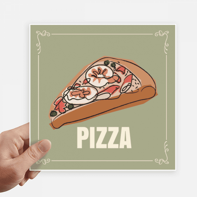 Slice Of Pizza Italy Sea Foods Sticker Tags Wall Picture Laptop Decal