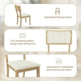 5 Piece Round Dining Table Set, Farmhouse Wood 42 inch Round Table with ...