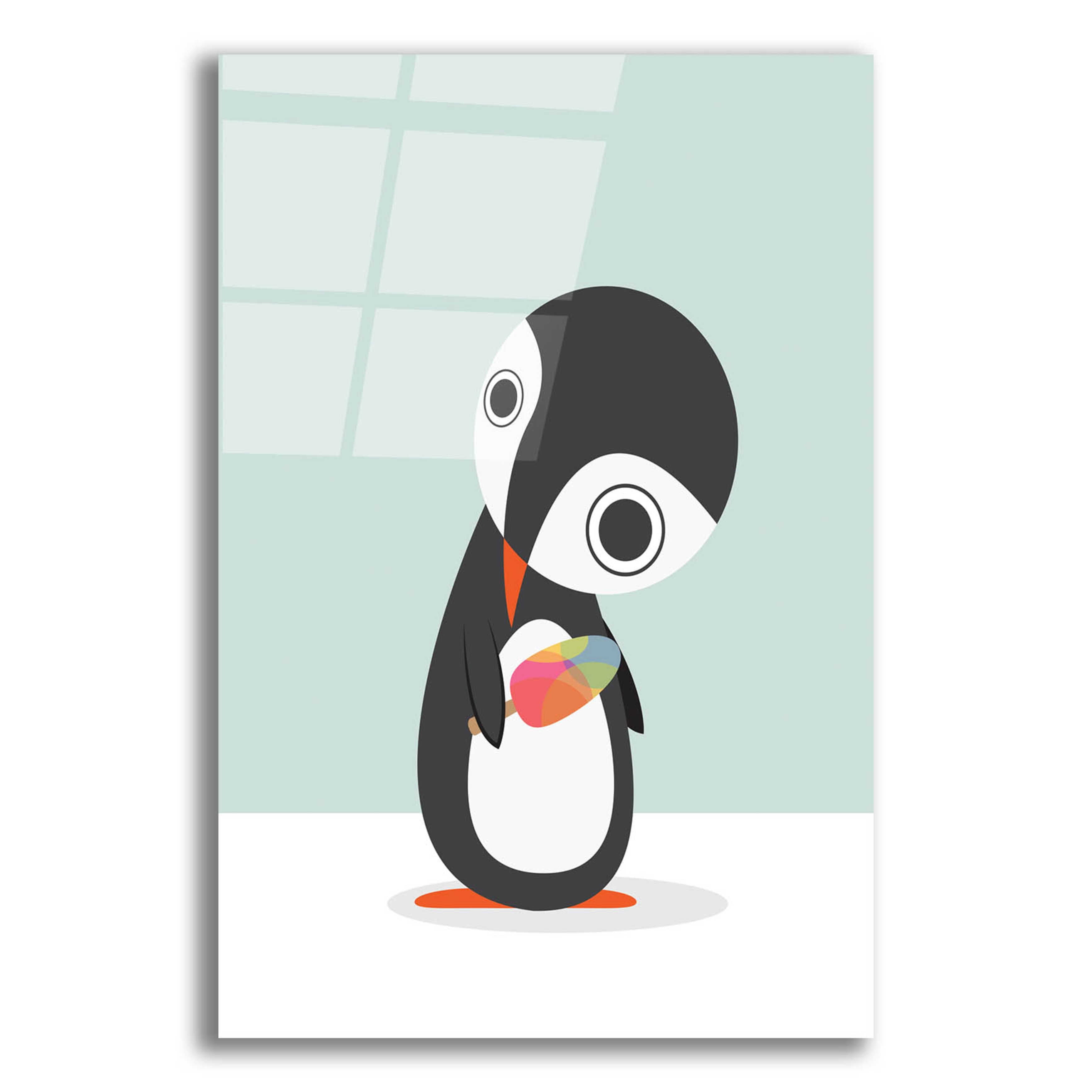 Epic Art 'Pingu Loves Ice Cream' by Volkan Dalyan, Acrylic Glass Wall ...