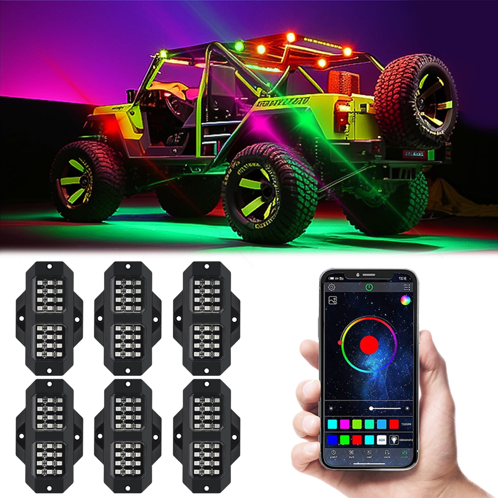 Click here for Ronshin Rgb Led Rock Lights Kits Multicolor Exteri... prices
