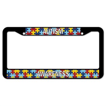 Autism Awareness Puzzle Piece Pattern License Plate Frame - Walmart.com