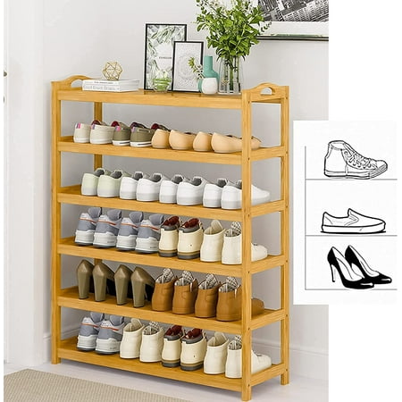 Shoe Rack Wooden Shoe Rack Tall Narrow, Shoe Storage Cabinet Organiser ...