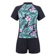 IEFIEL Kids Girls Tankini 2Pcs Printed Swimwear Swimming Shirt with ...